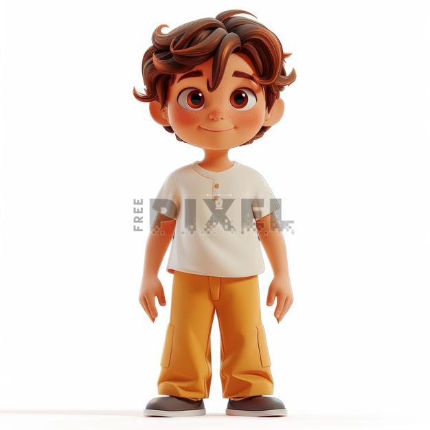 Free 3D Images - 3D Animated Cartoon Boy Character Standing | FreePixel.com