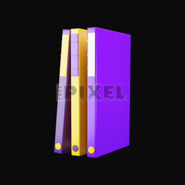 Free 3D Images - 3D Illustration Of Stack File Folder Yellow And Purple ...