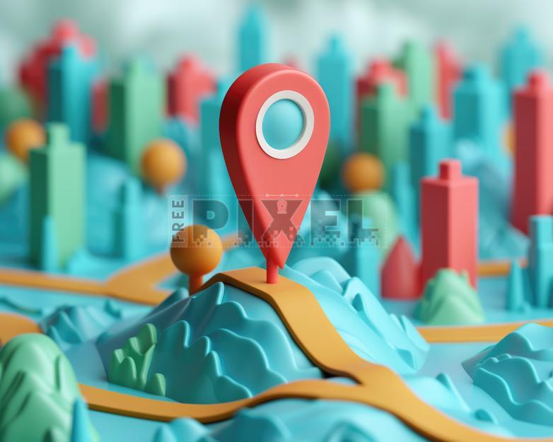 Free 3D Images - 3D Location Pin On Map – Futuristic Navigation Icon ...