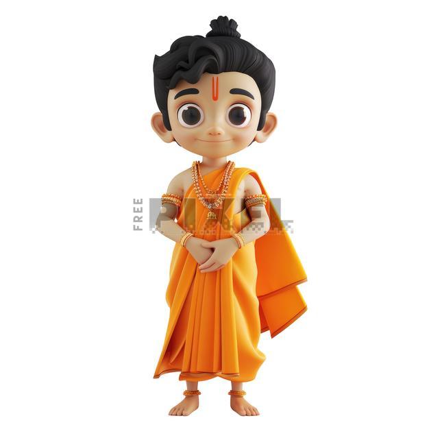 Free PNG - Hindu God Ram Cartoon Character | FreePixel.com