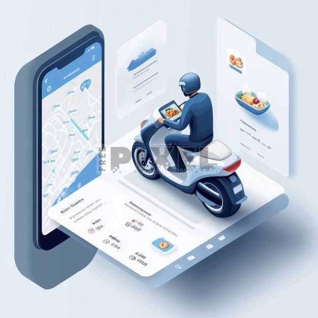 Free 3D Images - Mobile App For Food Delivery UI Design With Delivery ...