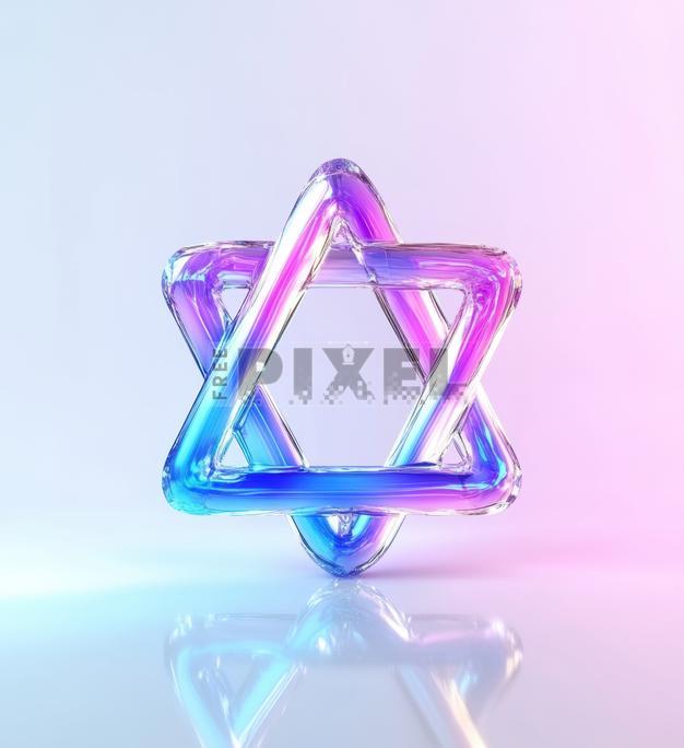 Free 3D Images - 3D Star Of David In Neon Colors | FreePixel.com