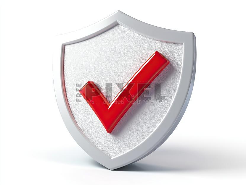 Free 3D Images - Red And White 3D Shield With Check Mark For Security ...