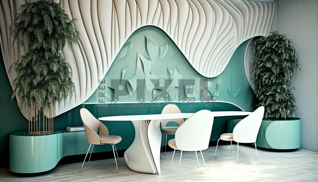 Free 3D Images - Modern Design Abstract Interior Wall With White Dining ...
