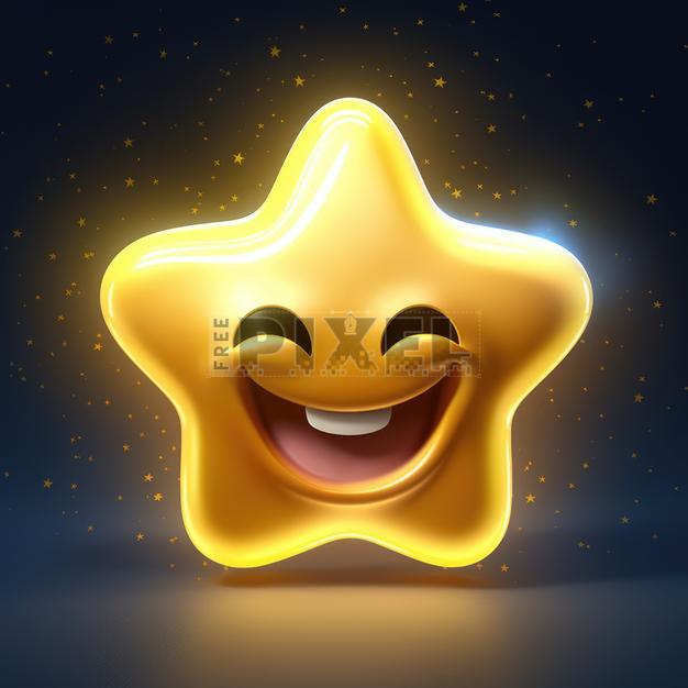 Free 3D Images - Bright And Smiling Star Symbol - Digital Art ...