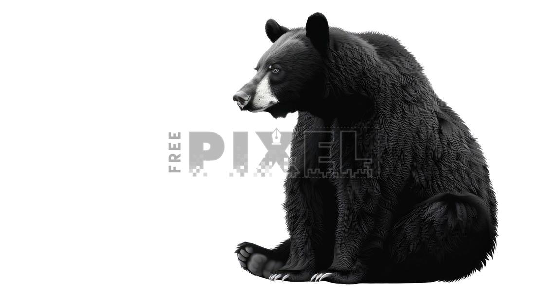 Free PNG - Black Bear Sitting Isolated On Png Background. | FreePixel.com