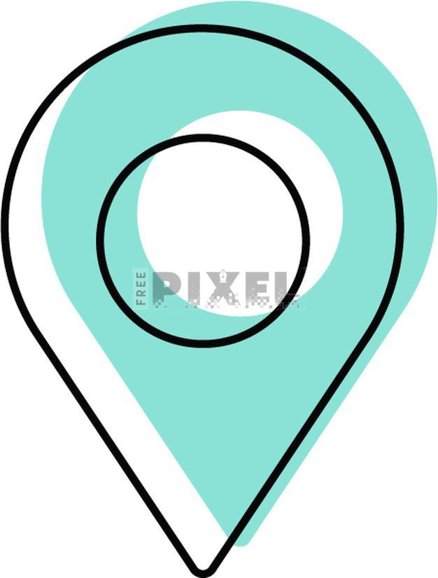 Free Icons - Black And Turquoise Map Pin Icon In Doodle Style ...