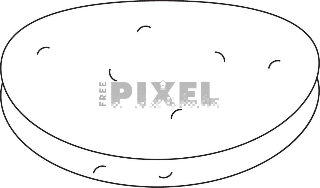 Free Icons - Black Line Art Illustartion Of Chapati Icon. | FreePixel.com