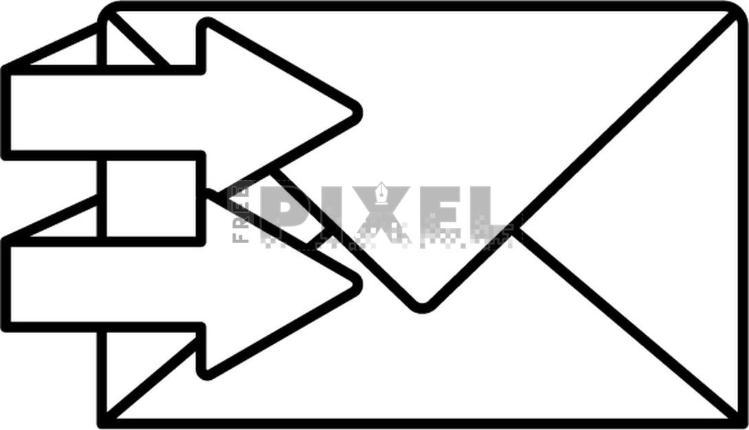 Free Icons - Black Outline Email Forwarding Icon Or Symbol. | FreePixel.com