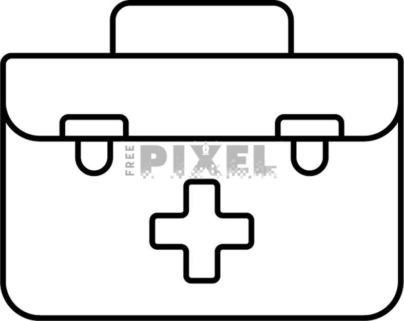Free Icons - Black Outline First Aid Box Icon. | FreePixel.com