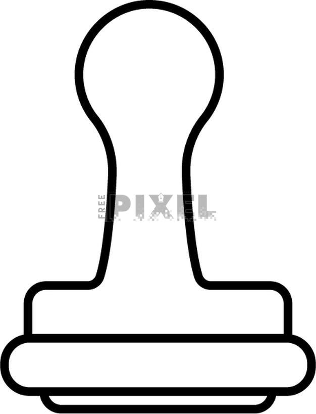 Free Icons - Black Outline Illustration Of Stamp Icon. | FreePixel.com
