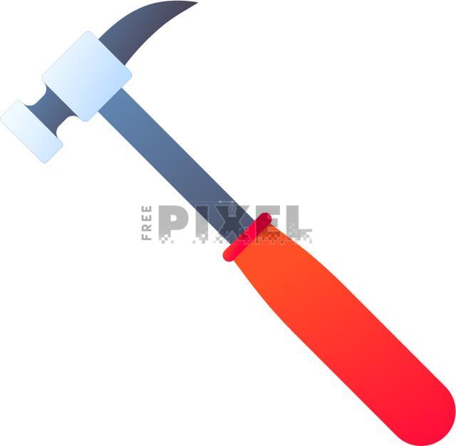 Free Icons - Claw Hammer Icon In Red And Gray Color. | FreePixel.com