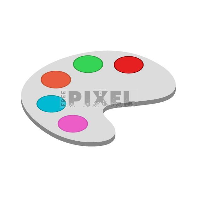 Free Icons - Color Palette Icon Or Symbol In 3D. | FreePixel.com