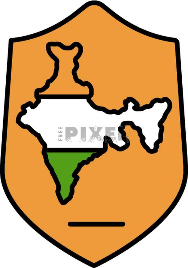 Free Icons - Colorful India Map With Shield Icon. | FreePixel.com