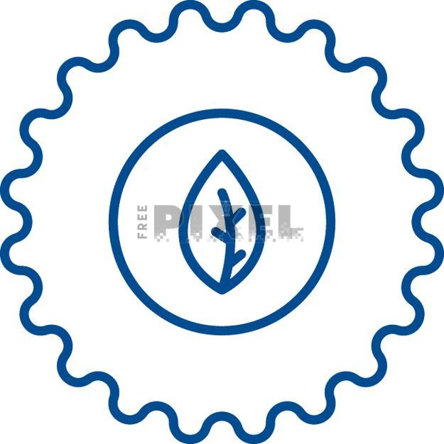 Free Icons - Eco Gear Icon In Blue Line Art. | FreePixel.com