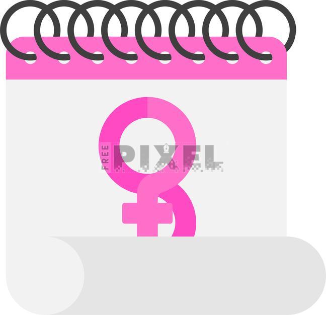 Free Icons - Female Gender Symbol With 8 Number Text On Calendar Icon ...