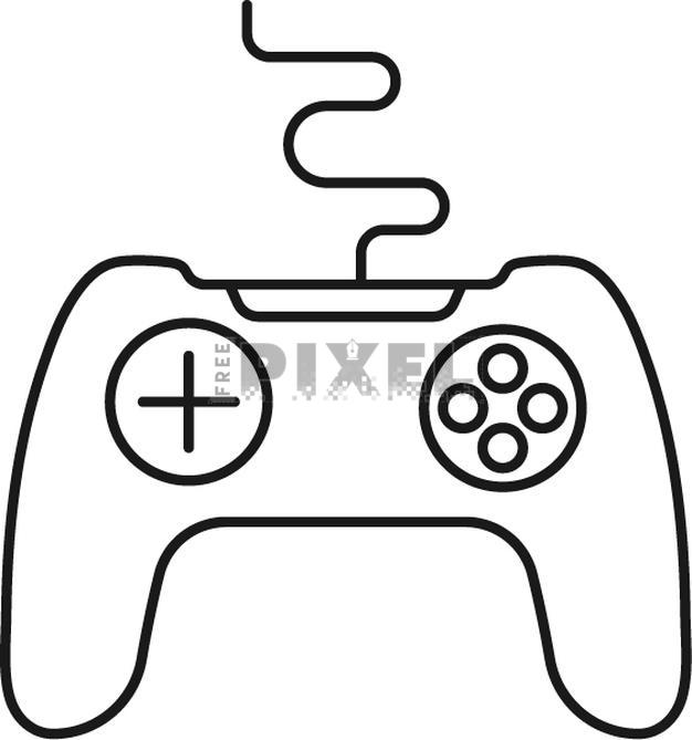 Free Icons - Game Controller Icon In Black Outline. | FreePixel.com