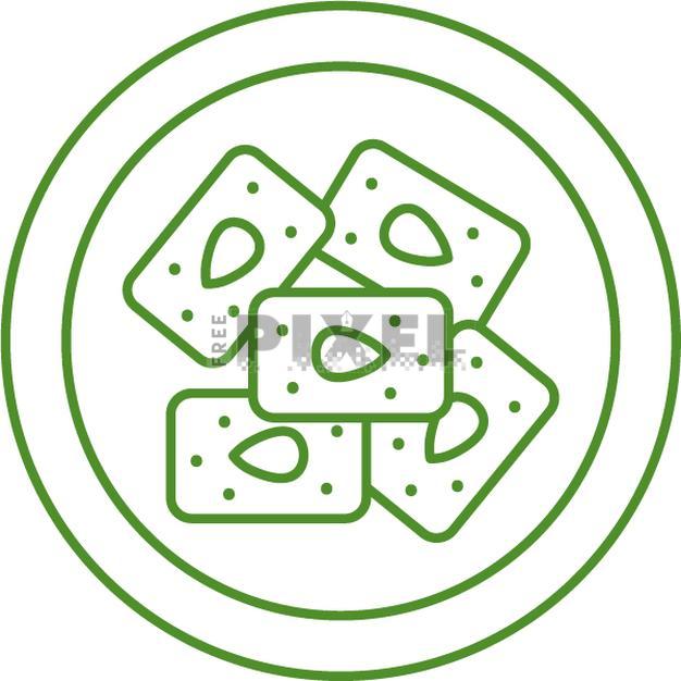 Free Icons - Green Basbousa Dish Plate Top View Icon In Thin Line Art ...