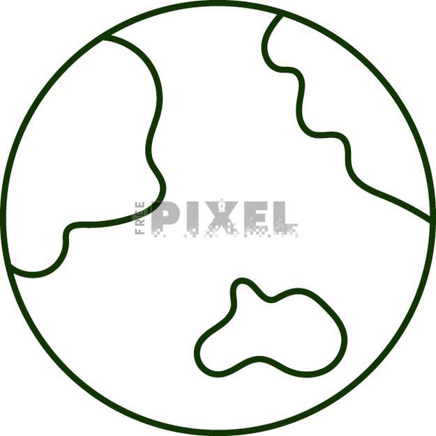 Free Icons - Healthy Earth Planet Line Art Icon Or Symbol. | FreePixel.com