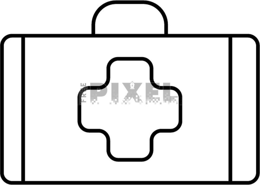 Free Icons - Isolated First Aid Box Icon In Black Outline. | FreePixel.com