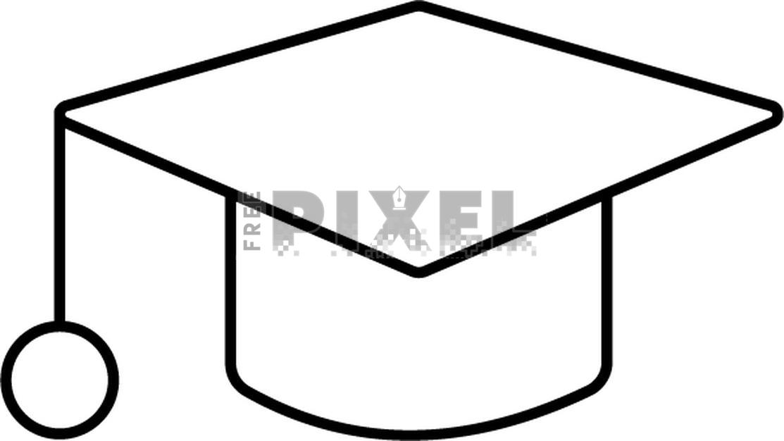 Free Icons - Isolated Graduation Cap Icon In Black Outline. | FreePixel.com