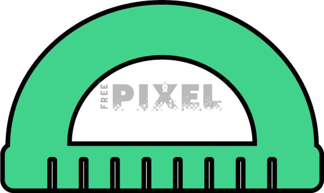 Free Icons - Isolated Icon Of Protractor In Green Color. | FreePixel.com