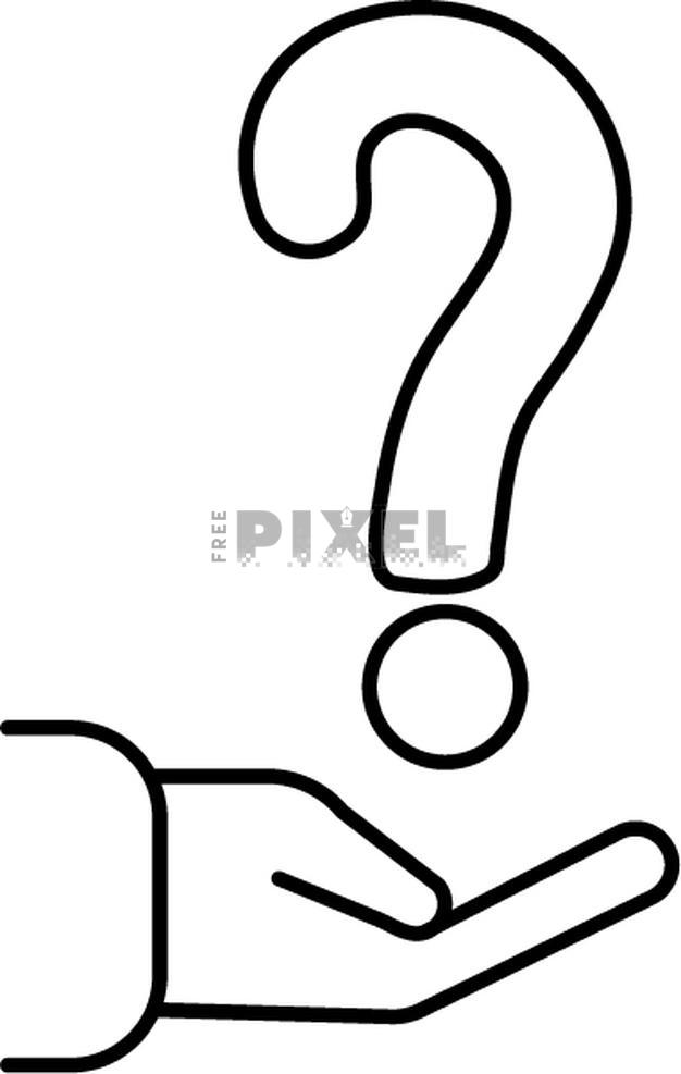 Free Icons - Line Art Illustration Of Hand With Question Mark Icon ...