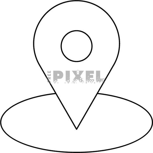 Free Icons - Location Pin Icon In Thin Line Art. | FreePixel.com