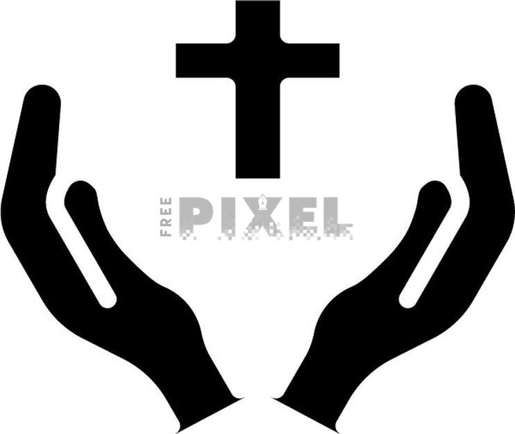 Praying Hands Icon Black
