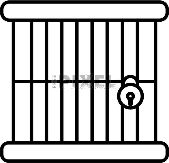Free Icons - Prison In Black Line Art Illustration. | FreePixel.com