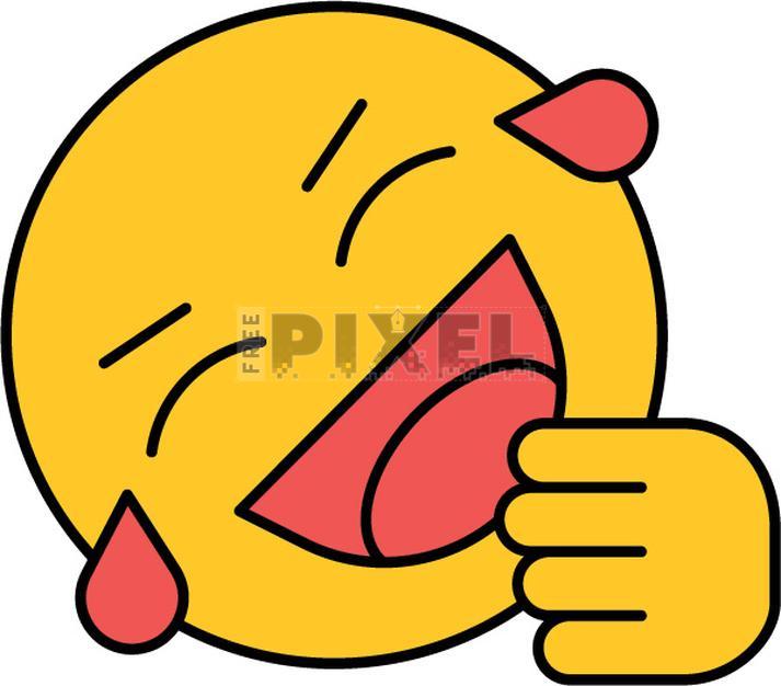 Free Icons - Red And Yellow Laughing Face Emoji Icon. | FreePixel.com