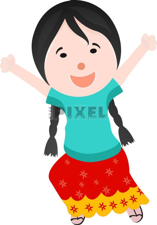 Free Icons - Smiling Cute Girl In Dancing Pose. | FreePixel.com