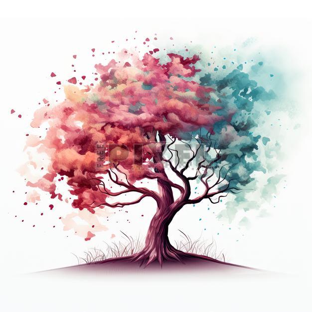 Free Illustrations - The Tree Of Life - Colorful Artistic Illustration ...