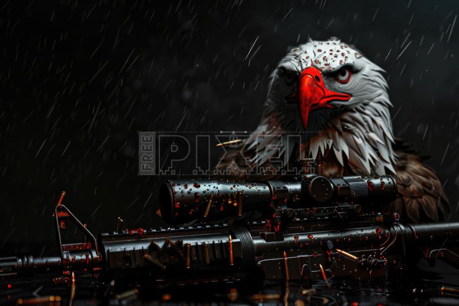 Free Illustrations - A Fierce Eagle Is Captured In A Close-up ...