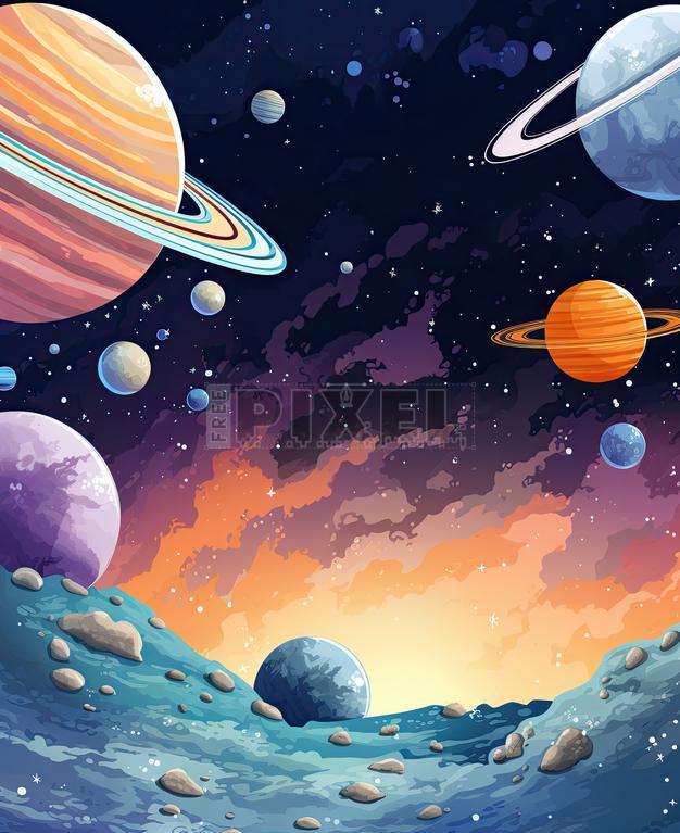 Free Illustrations - Solar System- A Journey Through Space Background ...