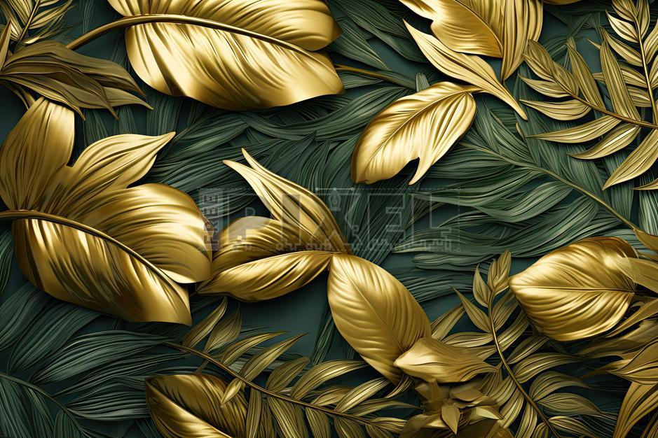 Free Illustrations - Fantastic Artistic Design With Leaves And Gold ...