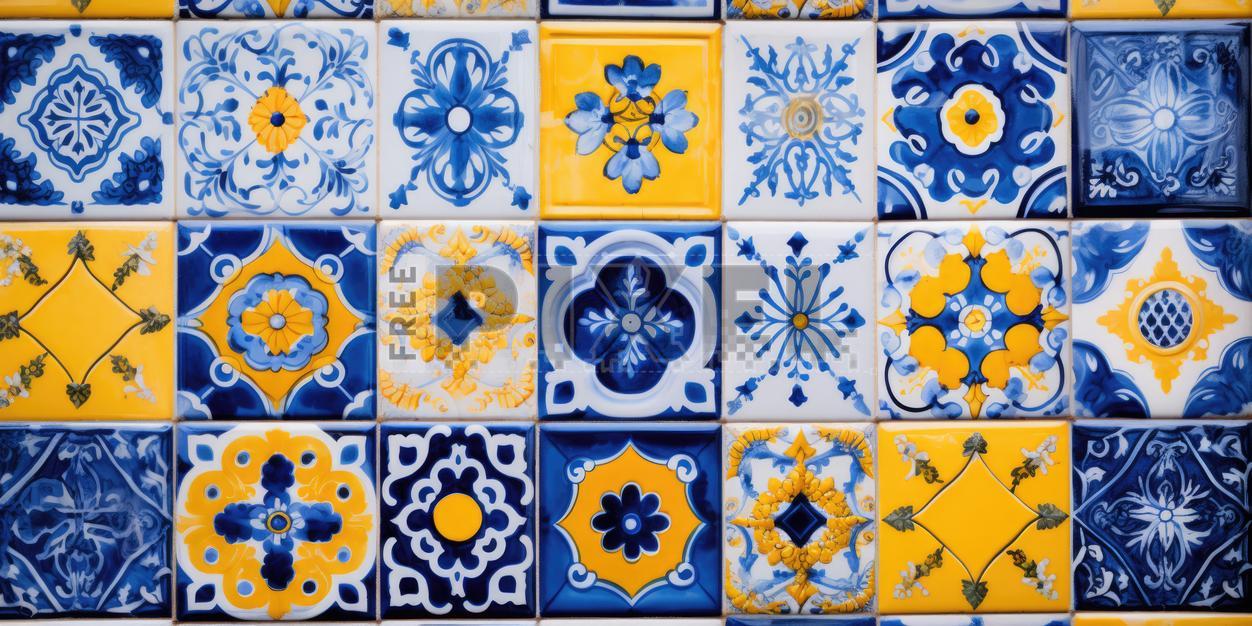 Free Illustrations - Aesthetically Pleasing Tile Pattern In Shades Of ...
