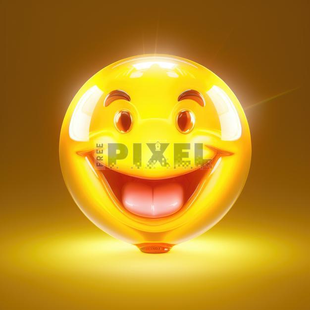 Free Illustrations - Smiley Face Popping Out Of A Sphere | FreePixel.com