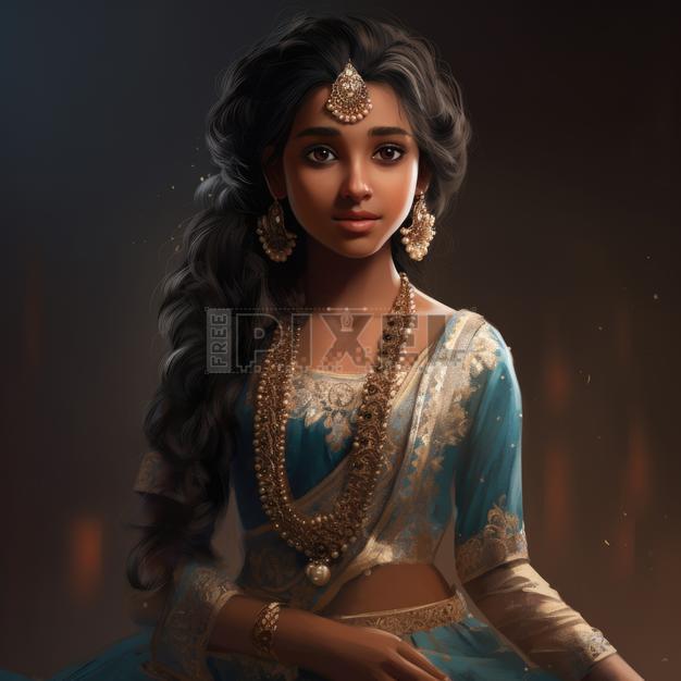 Free Illustrations - Elegant Indian Princess | FreePixel.com