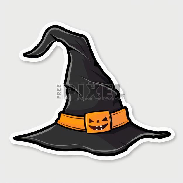 Free Illustrations - Black Witch Hat Illustration On White Background ...
