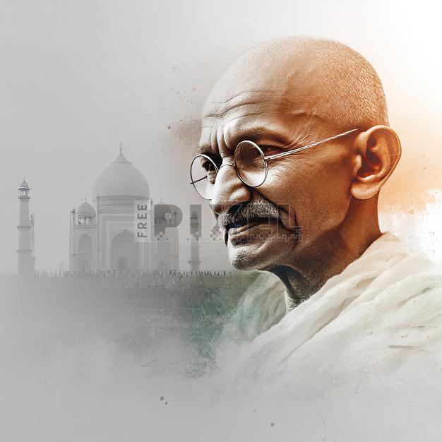 Free Illustrations - Happy Gandhi Jayanti Celebration With Mahatma ...