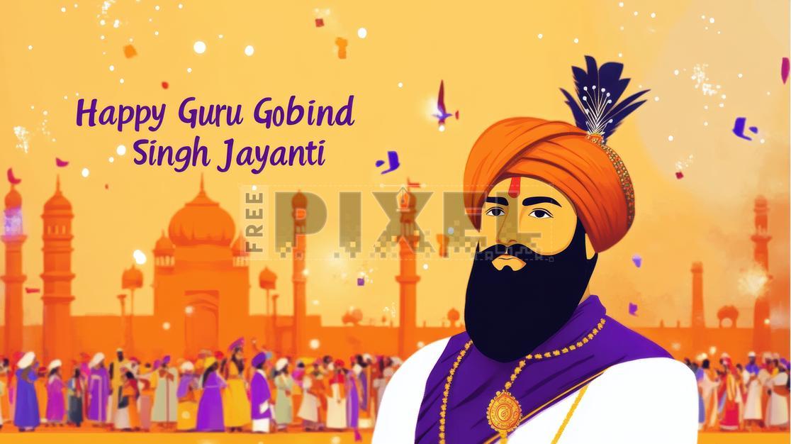 Free Illustrations - Happy Guru Gobind Singh Jayanti Festival Of Sikh ...