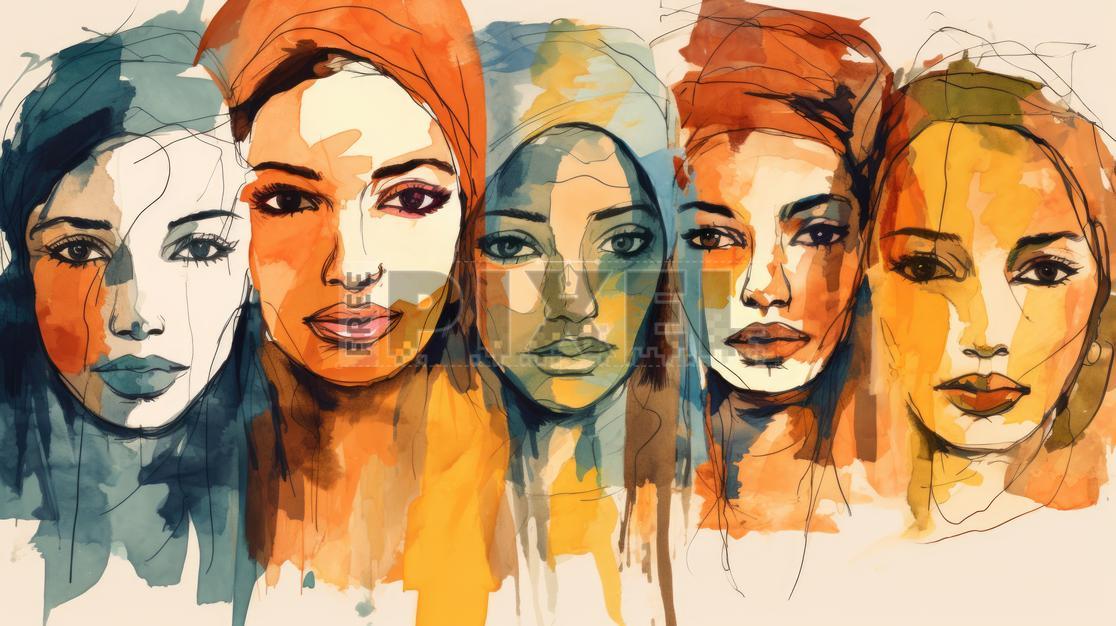 Free Illustrations - Artistic Portrayal Of Four Women | FreePixel.com