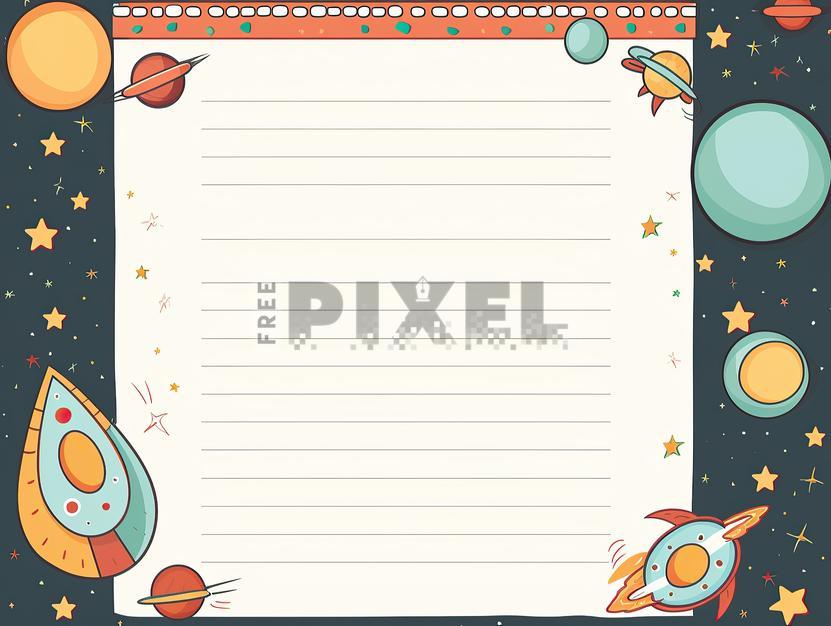 Free Illustrations - Outer Space Themed Journal Printable Lined Page ...