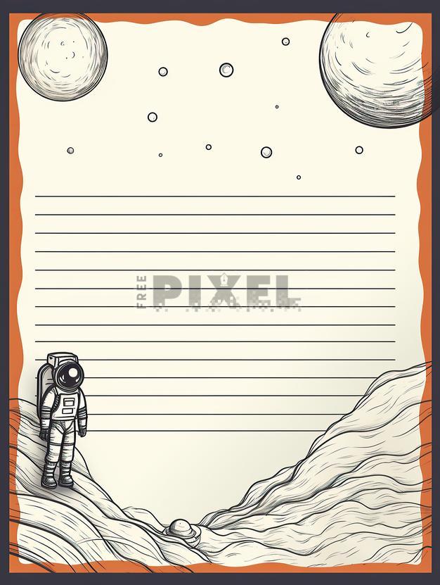 Free Illustrations - Outer Space Themed Journal Printable Lined Page ...