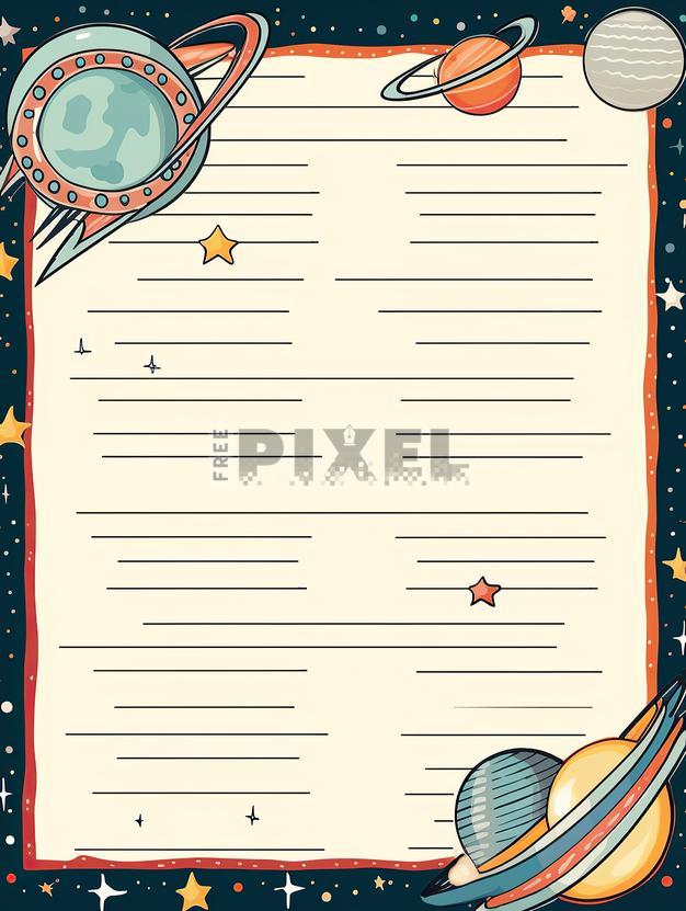 Free Illustrations - Outer Space Themed Journal Printable Lined Page ...
