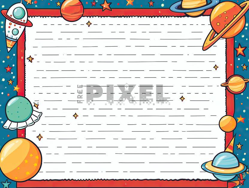 Free Illustrations - Outer Space Themed Journal Printable Lined Page ...