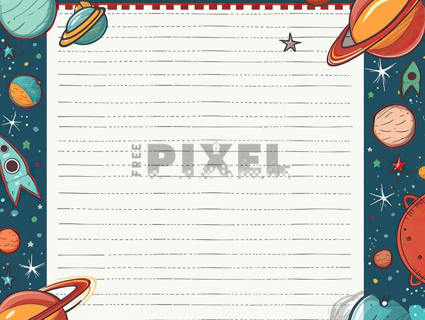 Free Illustrations - Outer Space Themed Journal Printable Lined Page ...