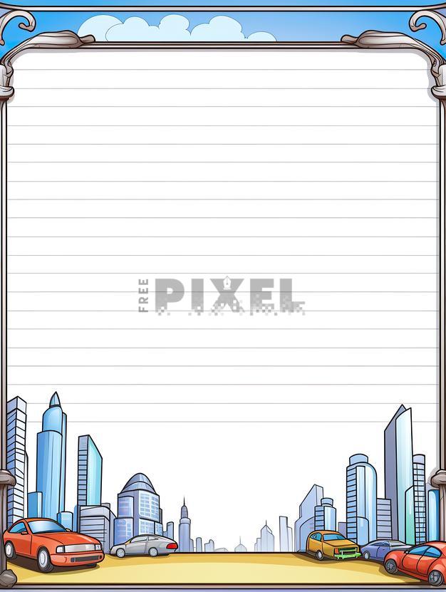 Free Illustrations - Skyline Journal Printable Lined Paper Featuring ...