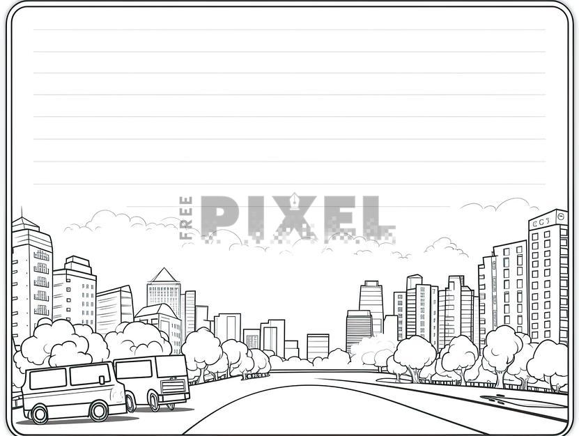Free Illustrations - Skyline Journal Printable Lined Paper Featuring ...